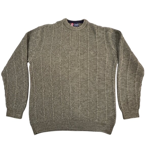 Chaps | Sweaters | Chaps Rib Knit Sweater Mens Large Green Crewneck ...